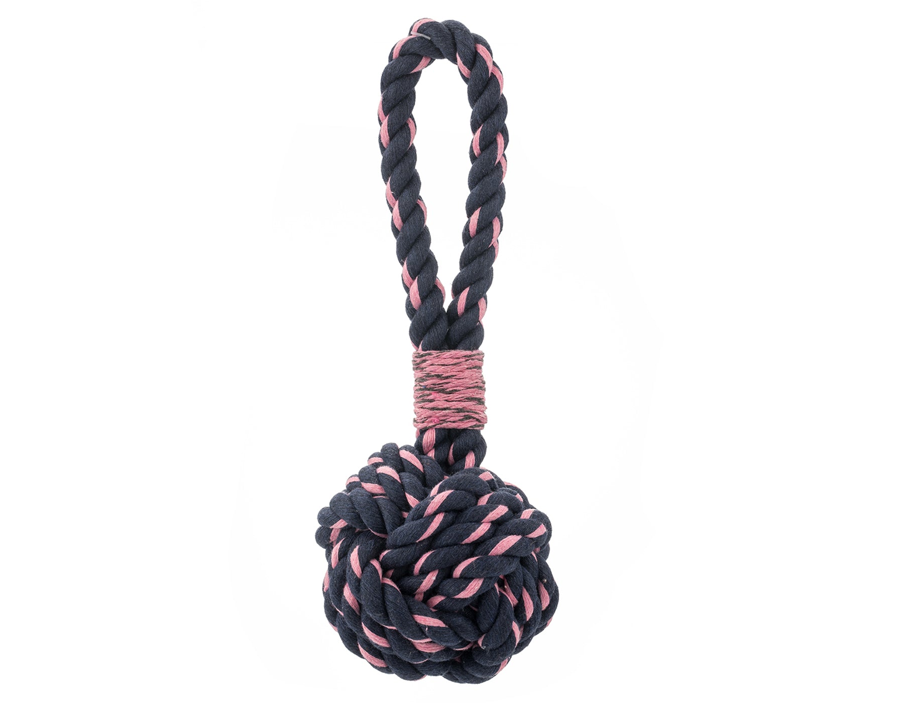 Jax & Bones Navy and Pink Knot Rope Dog Toy